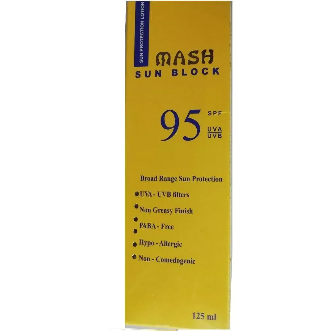 ماش صن بلوك 95 mash sun block لوشن لجميع أنواع البشرة | 125 مل - شفاء